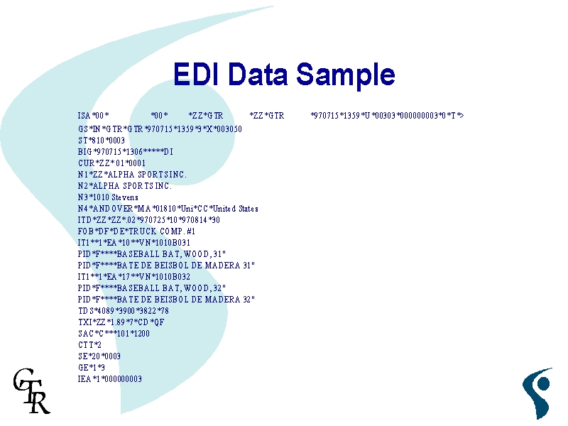 EDI Data Sample
